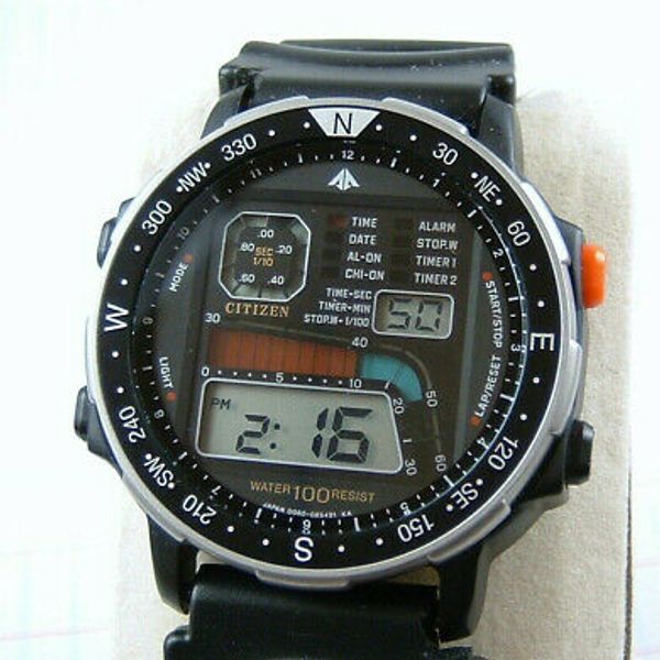 Vintage Citizen Windsurfer D060 Promaster Watch Works LCD Color Graphic ...