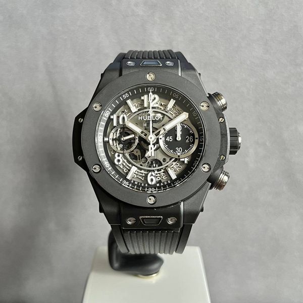 WTS LNIB Hublot Big Bang Unico Black Magic 44mm Black Ceramic Flyback ...