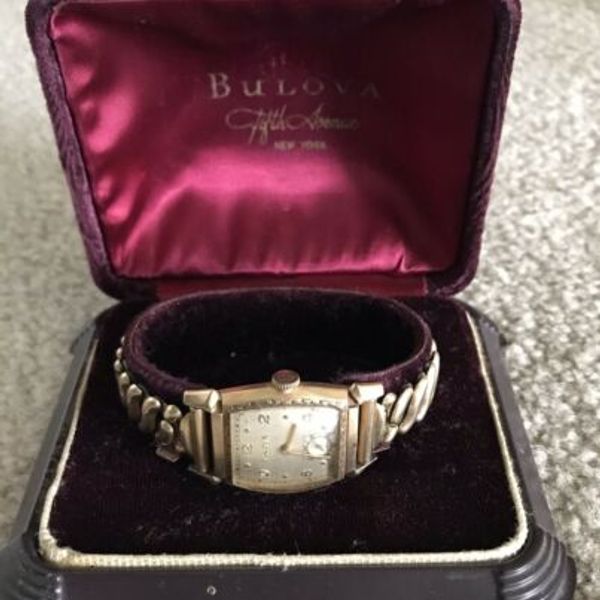Vintage Bulova 10k RGP Bezel Mens 10BC Wristwatch with Box ...