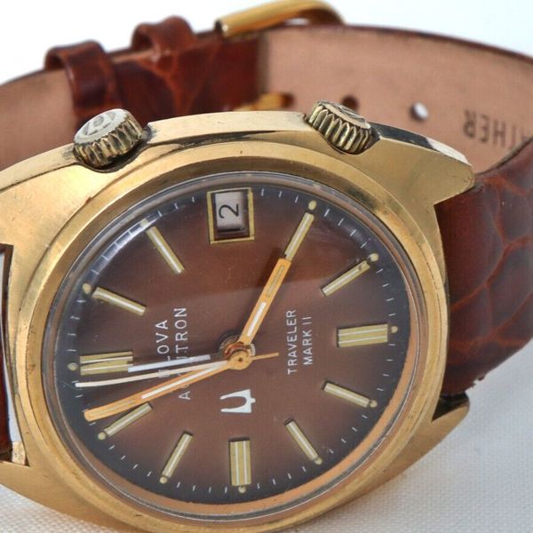 Men's Vintage Bulova Accutron Traveler Mark II Wristwatch 2185 ...