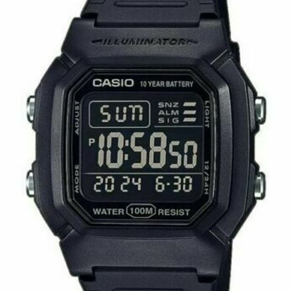 Casio W800H-1BV, Chronograph Watch, 100 Meter WR, Alarm, Date, 10 Year ...