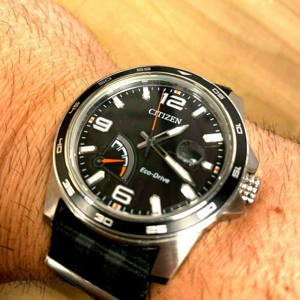 Citizen Eco-Drive Men's Power Reserve Indicator Black 42mm Watch AW7030 ...