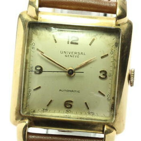 Universal Geneve Antique 18K Yellow Gold gold Dial Automatic Men's ...