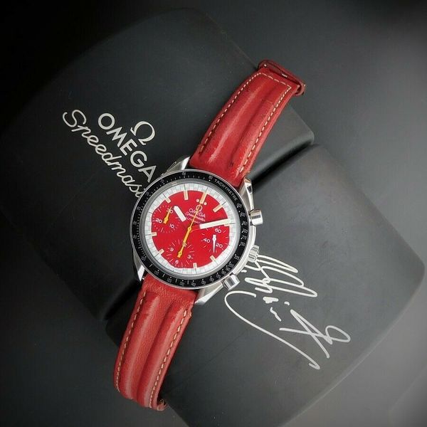 OMEGA SPEEDMASTER Michael Schumacher model Red Face Ref.3501-61 Cal ...