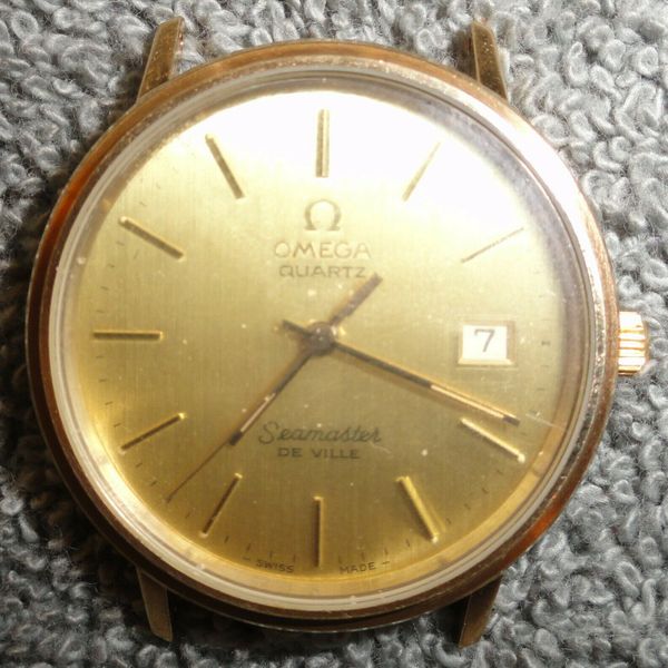 Omega Quartz Seamaster De Ville 13 Jewels 1342 Date Watch 10k RGP Bezel ...