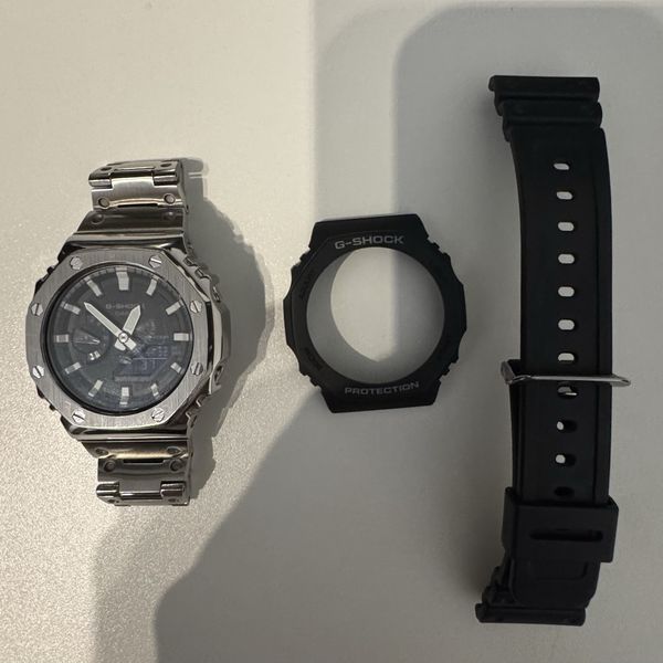 Casio G-SHOCK GA-2100 With Silver Metal Conversion Kit | WatchCharts ...