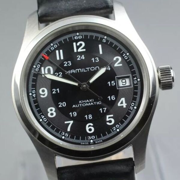 [MINT] Hamilton Khaki Field H704450 Black Dial Date Automatic Men's ...