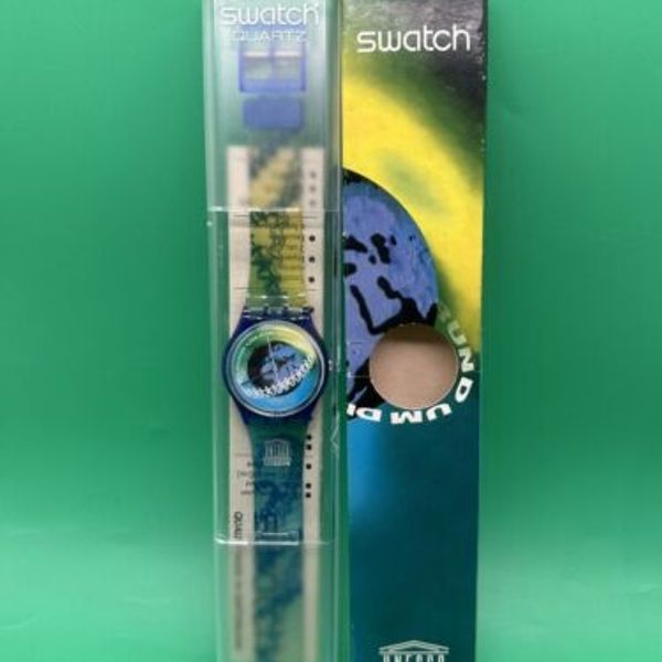 Vintage NOS Swatch Quartz GZ153 Unesco RTL Model 1996 With Original Box ...