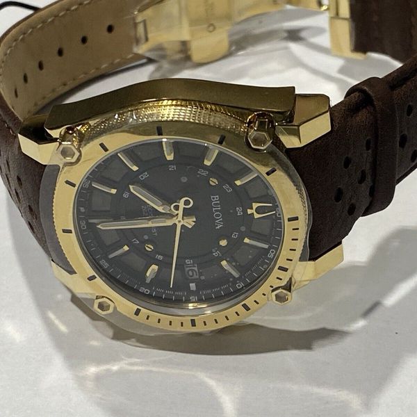 Bulova Men's Icon Collection Calendar Luminous Quartz Brown Watch 40 MM ...