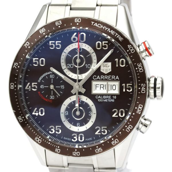 TAG HEUER Carrera Tachymeter Chronograph Day-Date Stainless Steel Self ...