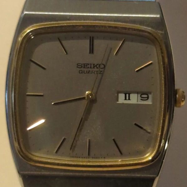 VINTAGE SEIKO QUARTZ Model 6533-5040 STAINLESS MENS WATCH JAPAN *Needs ...