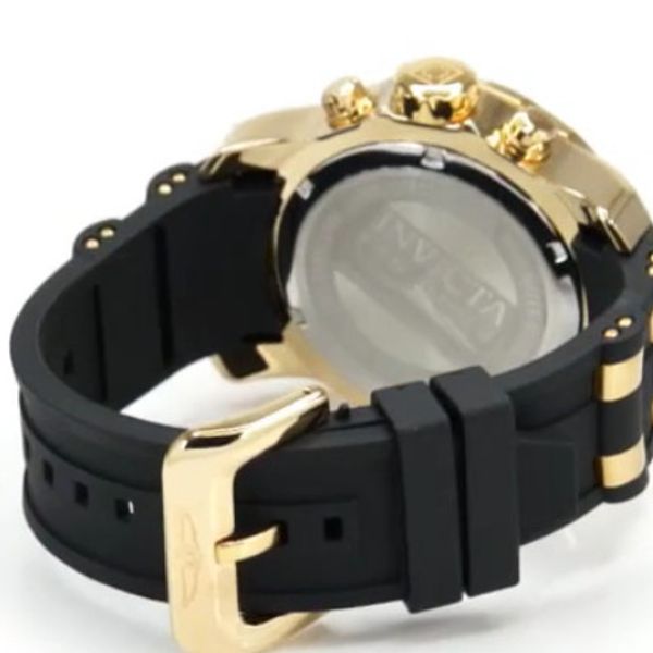 Invicta 6983 Mens Pro Diver Scuba Black Silicone/Gold-Tone Chronograph ...