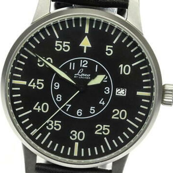 Laco Pilot Date black Dial Quartz Men's Watch_614113 | WatchCharts ...