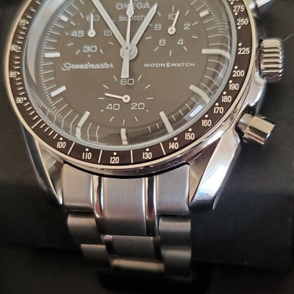 Omega Swatch mod - Stainless Steel Case and Bracelet Moon watch ...