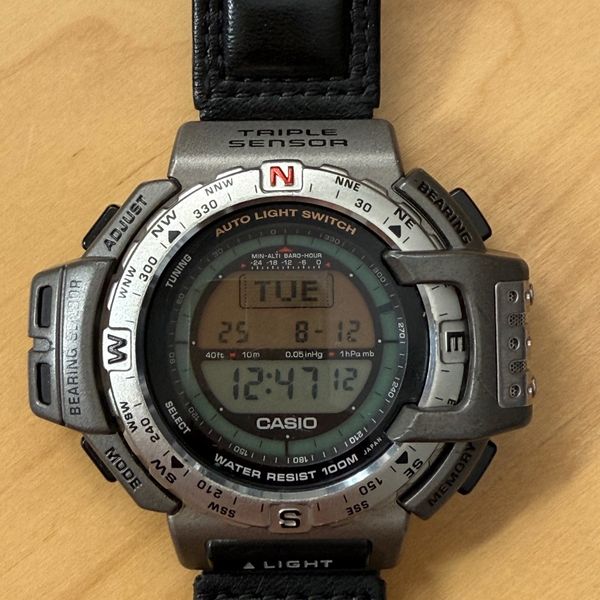Casio Pathfinder PAT-400 Mens Vintage 1470, Triple Sensor, Plus 8 ...