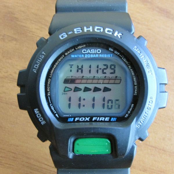 VINTAGE CASIO DW-6600B G-SHOCK FOX FIRE 20BAR GREEN BUTTON MADE IN ...