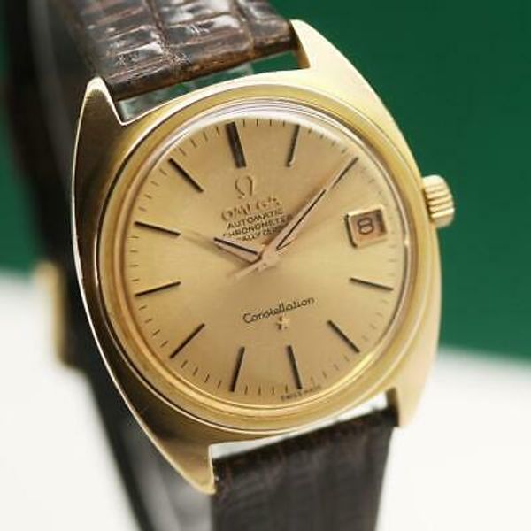 1966's OMEGA CONSTELLATION 168009/168017 18K SOLID GOLD AUTOMATIC MEN'S ...