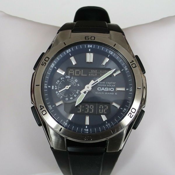 Gents Casio Wave Ceptor Tough Solar Multi Band 6 World Time Watch 5110 ...