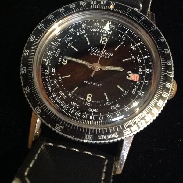Ollech & Wajs Selectron Computer Slide Rule Watch - Serviced mid-2015 ...