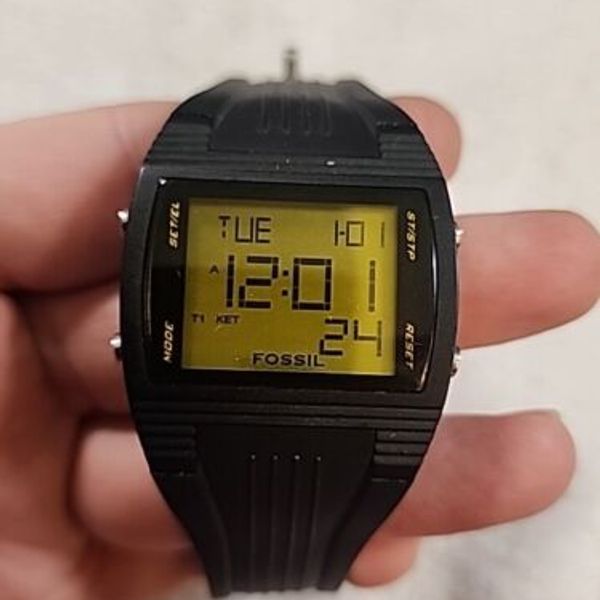 Fossil Digital Chronograph Watch Unisex 37mm Rectangle DQ-1183 New ...