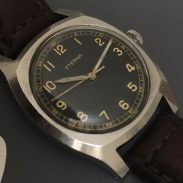 ALL ORIGINAL VINTAGE ETERNA "Majetek" Czech Air Force Pilot watch ...