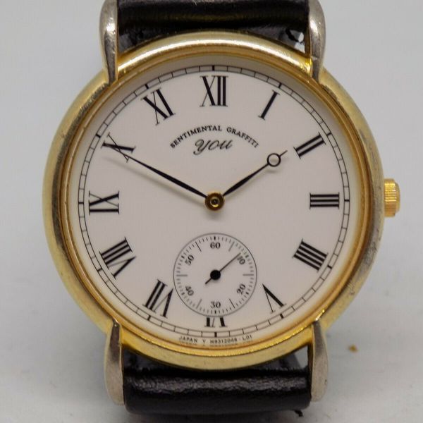SENTIMENTAL GRAFFITI 'YOU' by ORIENT - Gold Plated Quartz Watch Sub Sec ...