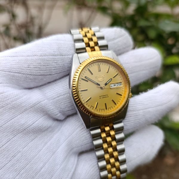 Vintage Seiko 5 Automatic Day/Date 7s26-3110 Golden Dial Men's Watch japan | WatchCharts Marketplace