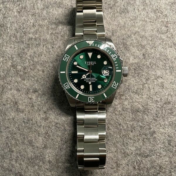 Tisell Marine Diver Date - Green - Automatic 40mm (Rolex Submariner ...