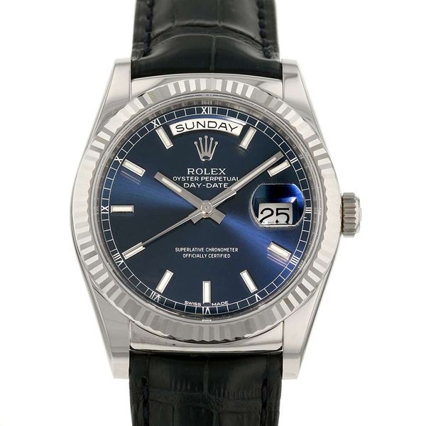 Rolex Day-Date K18WG white gold 118139 Rolex blue dial [pre-owned ...