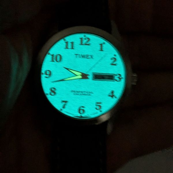 Timex Perpetual Calendar Watch Black Dial Gents 40mm Stainless 8 ...