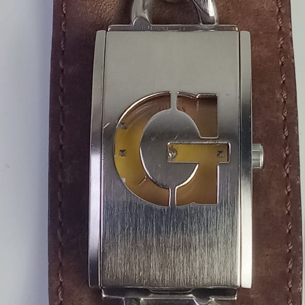 Vintage Guess Watch Japan Movement Chain Link/Brown leather Band ...