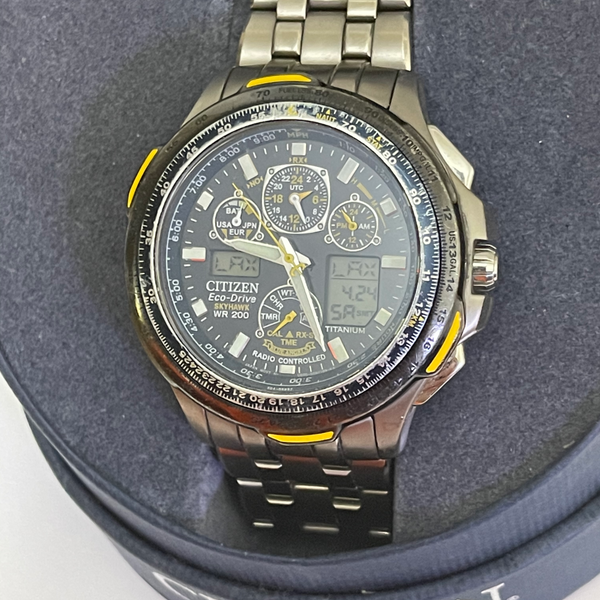 Citizen Eco-Drive Titanium Blue Angels watch JY0050-55L with box and ...
