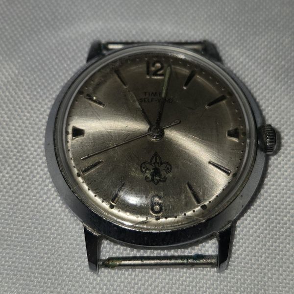 Vintage Timex Self-Winding Boy Scout Logo Watch Working With NO BAND ...