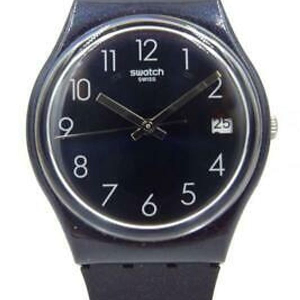 New Swatch Swiss Originals NAITBAYA Navy Blue Metallic Date Watch 34mm ...