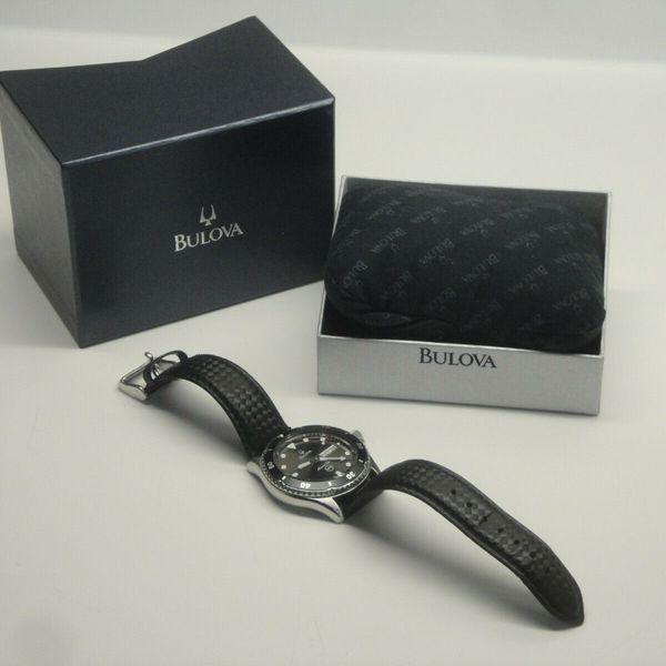 Bulova Marine Star C8671021 Black Dial 98C61 day date 200m Watch BOX ...