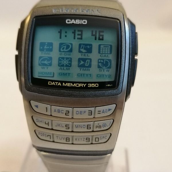 Vintage Casio EDB-610 Digital Calculator 350 Data Bank Wrist Watch Mod ...