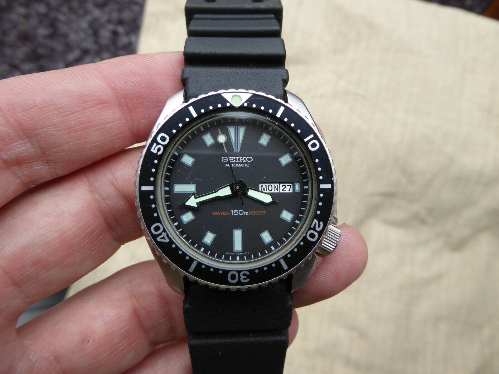 Vintage Seiko 6309-7290 slim turtle Divers Watch...all original...rare ...