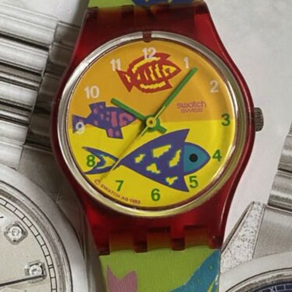 Swatch 1993 Swiss Swatch Ladies Watch With Fish Dial Design ...