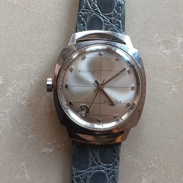 VINTAGE FORTIS TRUELINE AUTOMATIC ORIGINAL 70s mm33x41 LOGO CASEBACK ...