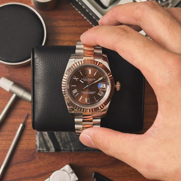 [Mod] Seiko Oyster Perpetual Datejust Two Tone Rose Gold Chocolate Dial ...