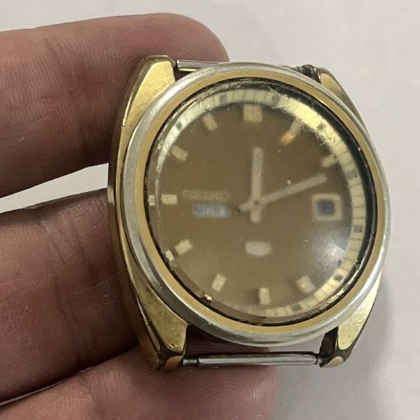 SEIKO 5 21 JEWELS AUTOMATIC PATINA GOLD DIAL 6119-7183 JAPAN MEN'S â ...