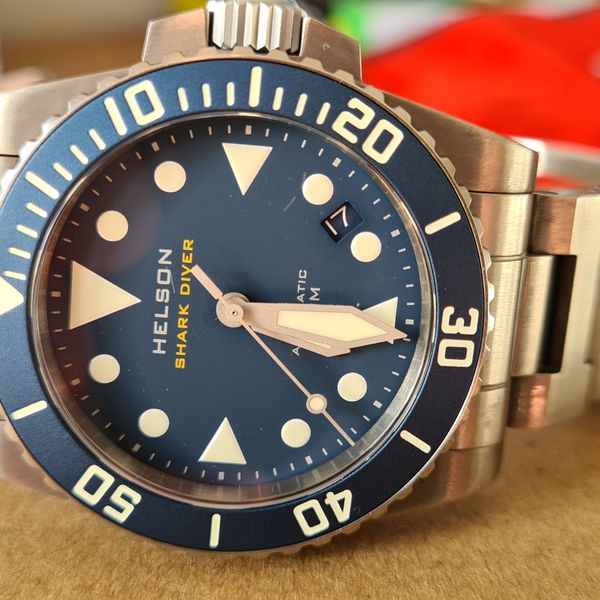 [£450 GBP] FS: Helson Shark Diver 38mm Titanium Diver - Full Kit | WatchCharts Marketplace