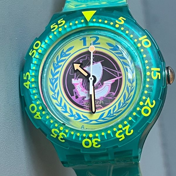 1994 Men's SWATCH SDG105 Scuba 200 SHIP OF GLORY Wristwatch. Rare ...