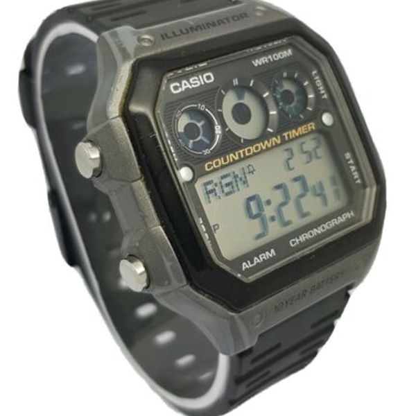 Casio Men's AE1300WH-8AV Illuminator Digital Black Rubber Strap Watch ...