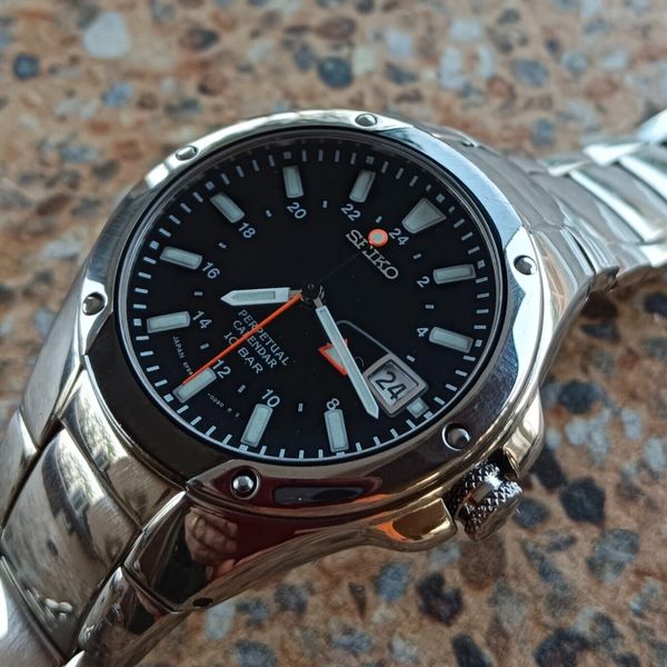 Seiko Sportura GMT Perpetual Calendar Quartz 8F56 0090 SLT047P1 ...