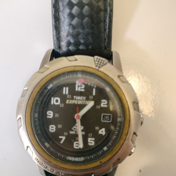 Timex Expedition Indiglo Alarm WR 50M Menâ s Watch Black Dial Date ...