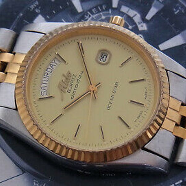 NICE MIDO QUARTZ DATODAY OCEAN STAR DAY DATE MODEL 8256 SWISS MADE ...