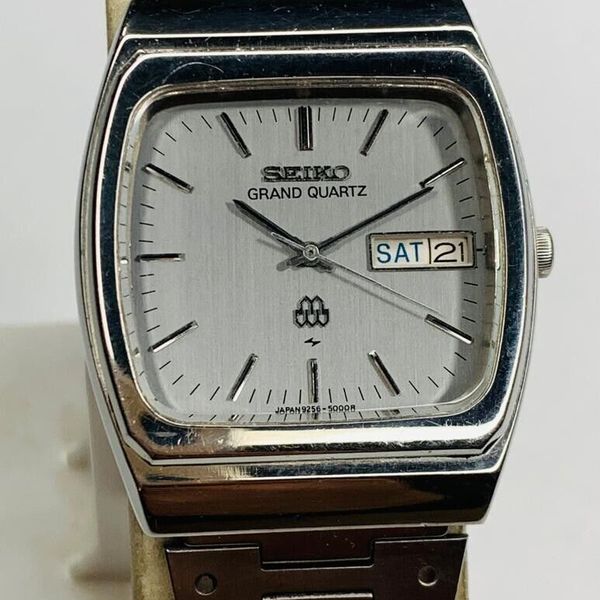 Vintage Seiko Grand Quartz Rare Gray Dial 9256-5000 Men's Watch ...