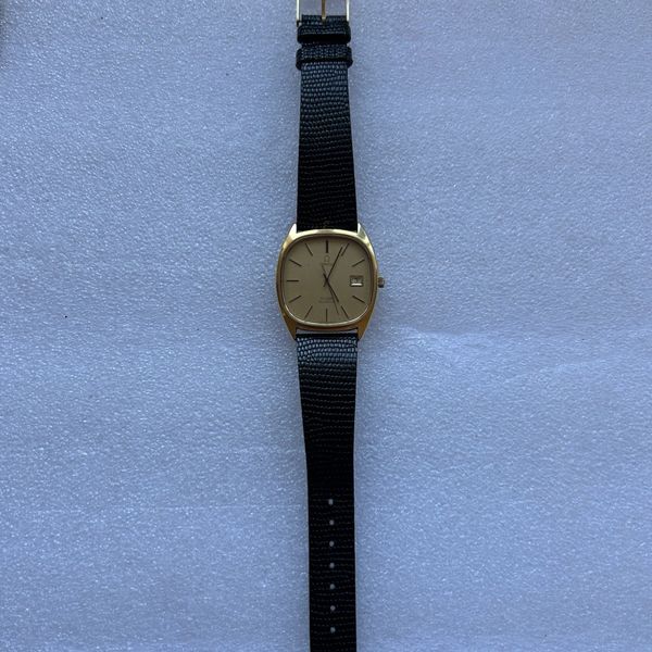 Vintage OMEGA De Ville Cal.1342 Quartz Gold Dial Square Men's Watch ...