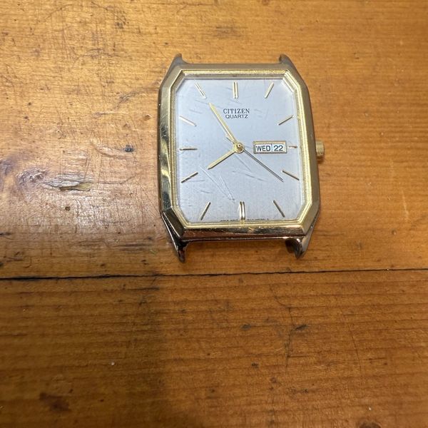 Vintage Citizen Quartz Watch 1000-S63871 Menâ s Dual Tone Rectangle ...